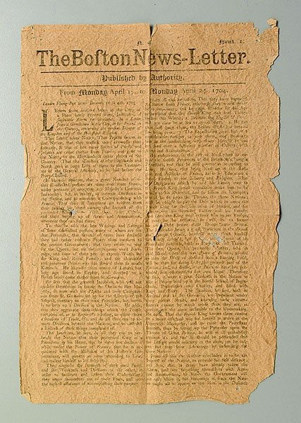 834: 1704 "Boston News-Letter,"