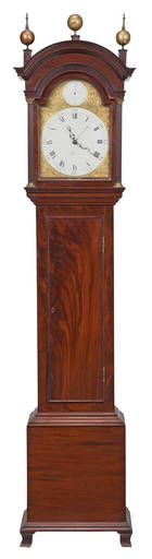 Richard Comber Of Lewes Figured Mahogany Tall Case Clock