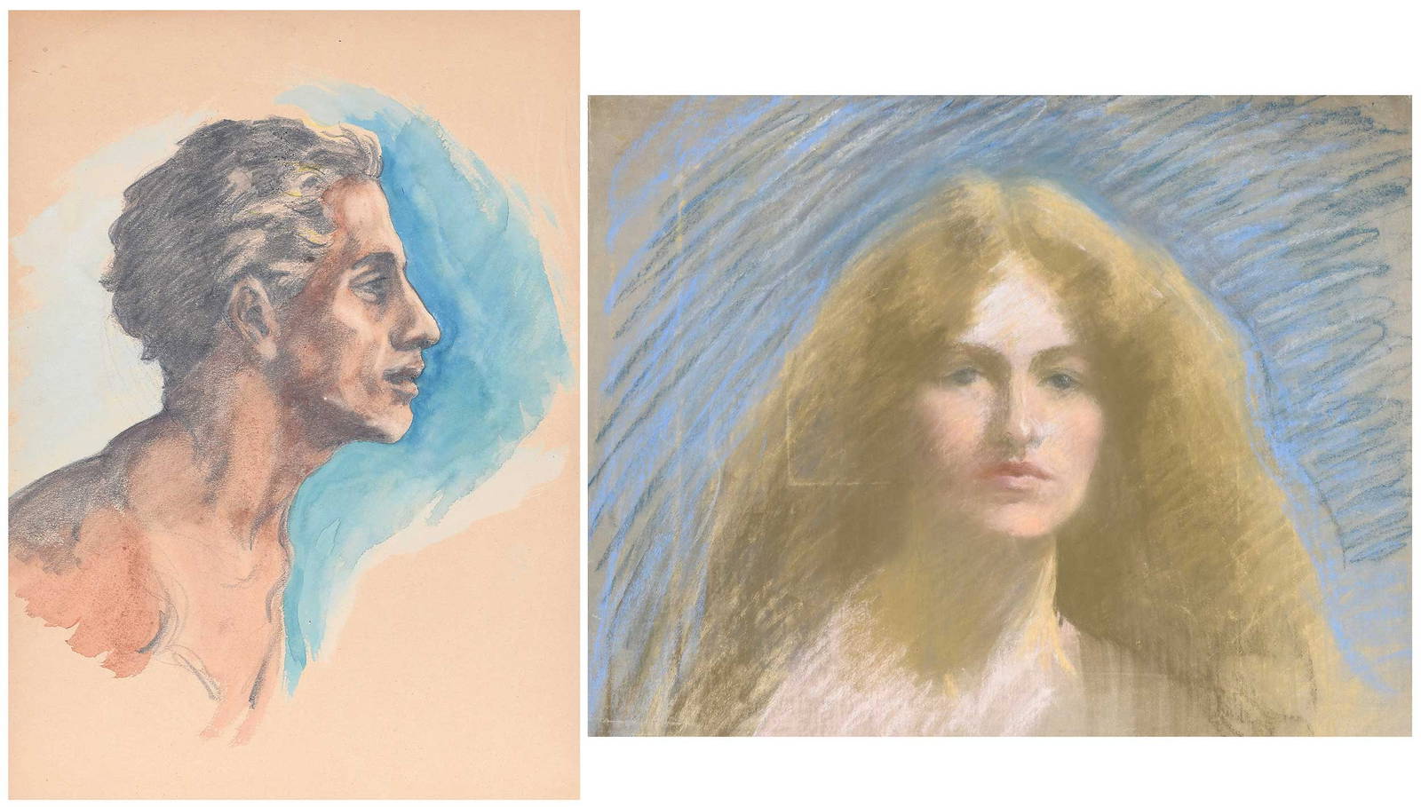 Malvina Hoffman Two Portrait Studies Auction