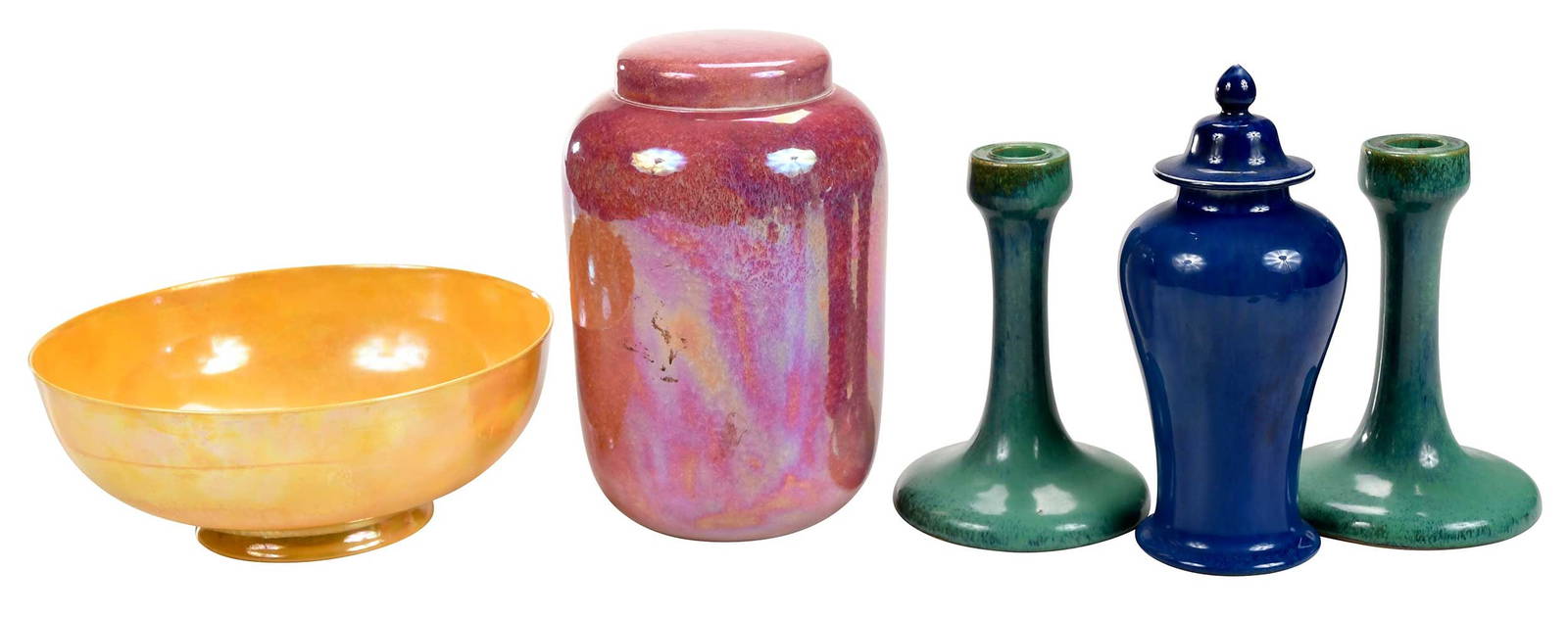 Five Pieces Of Ruskin Pottery Auction