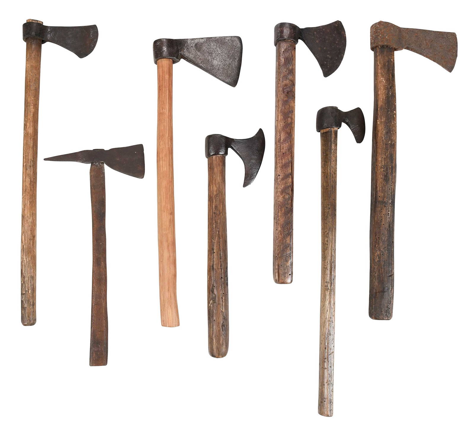 Group Of 19 Assorted Iron Hatchets And Tomahawks Auction