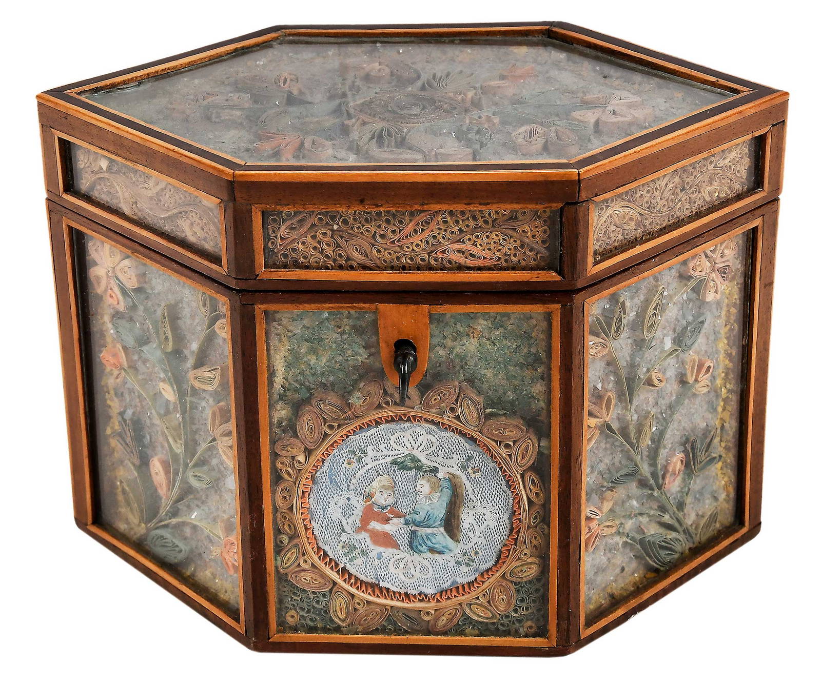 George Iii Quillwork Tea Caddy Auction