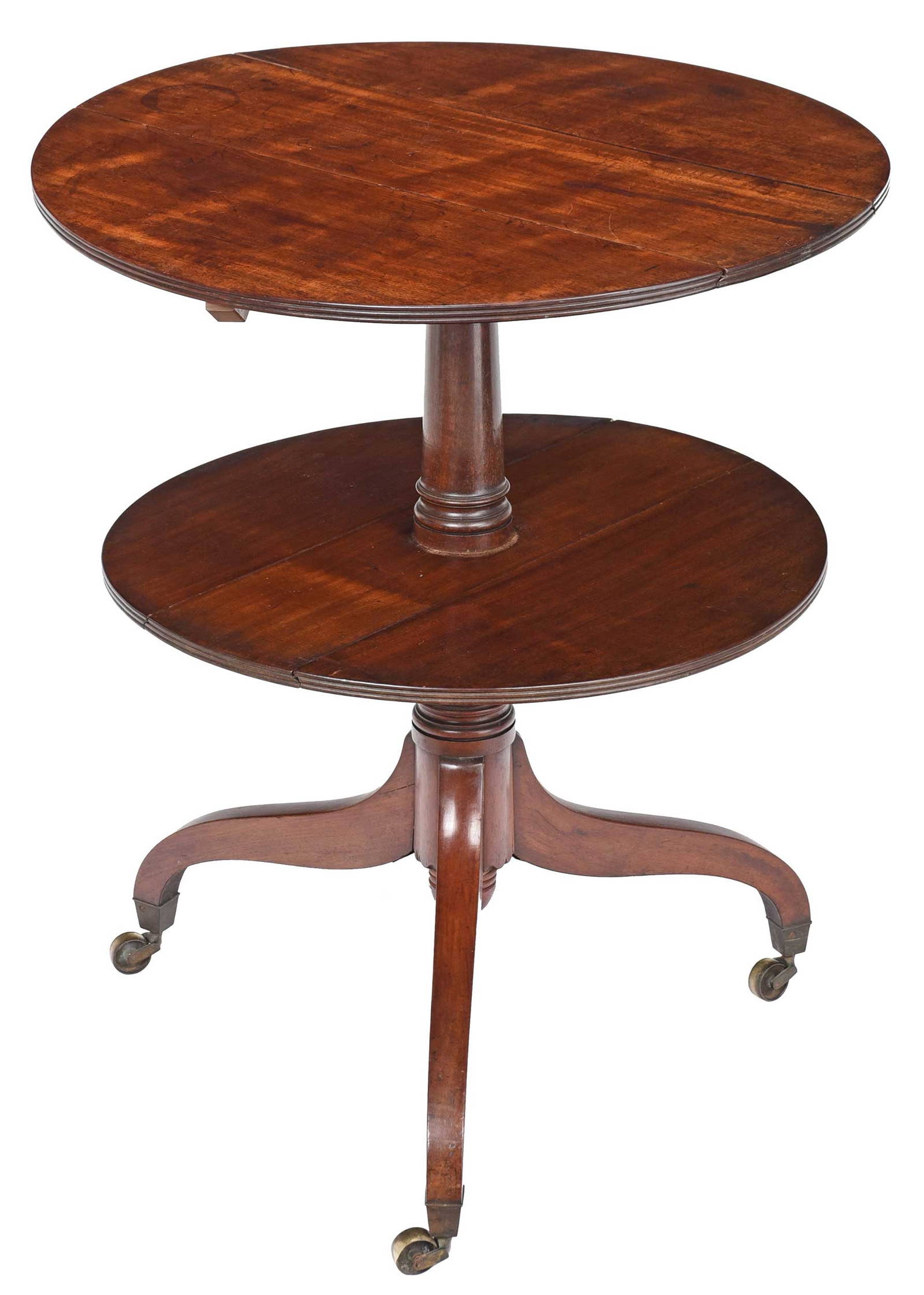 Regency Mahogany Two-tiered Rotating Drop Leaf Serving Table Auction