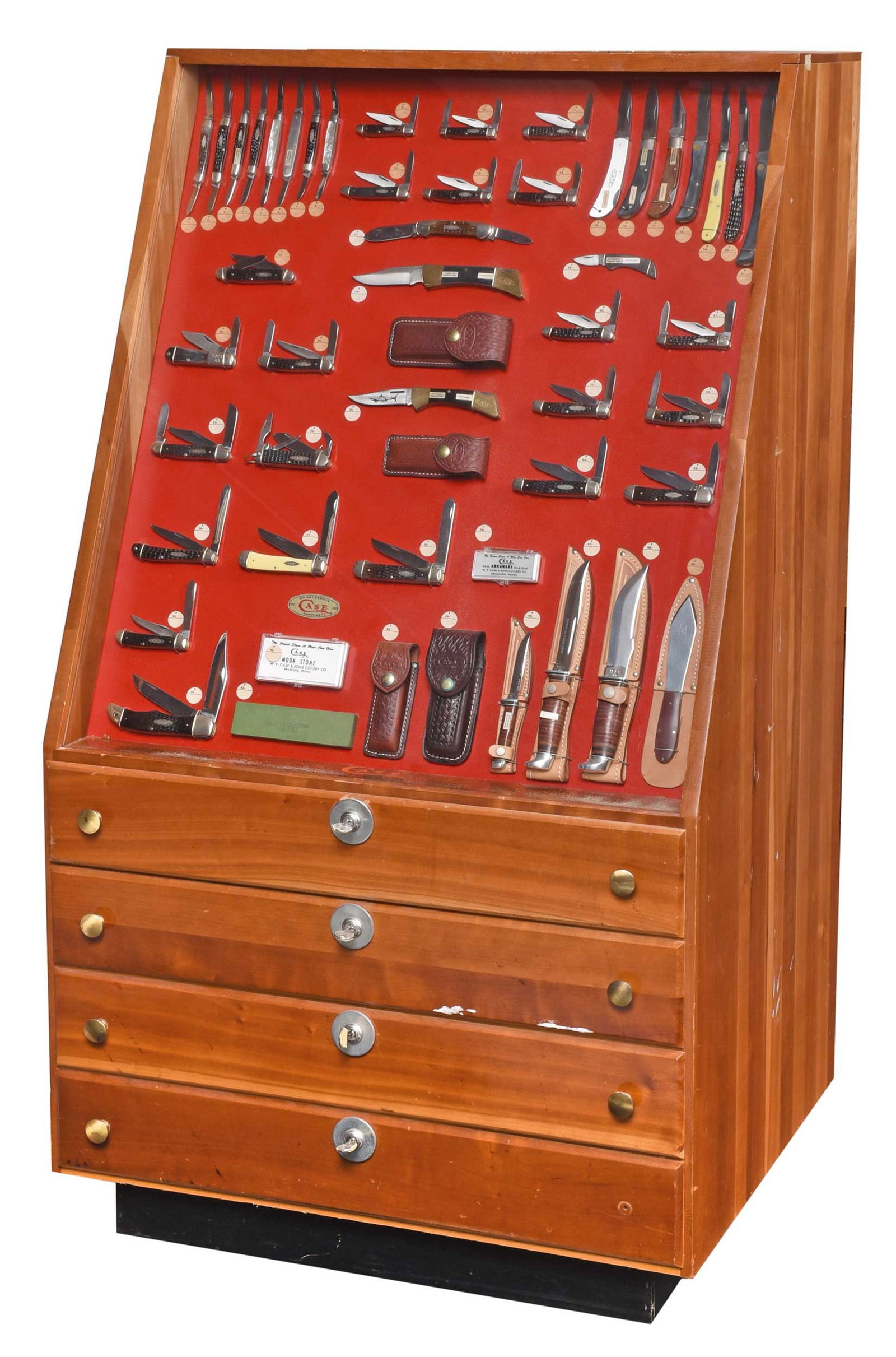 Impressive Case Knife Store Display With 45 Knives Auction