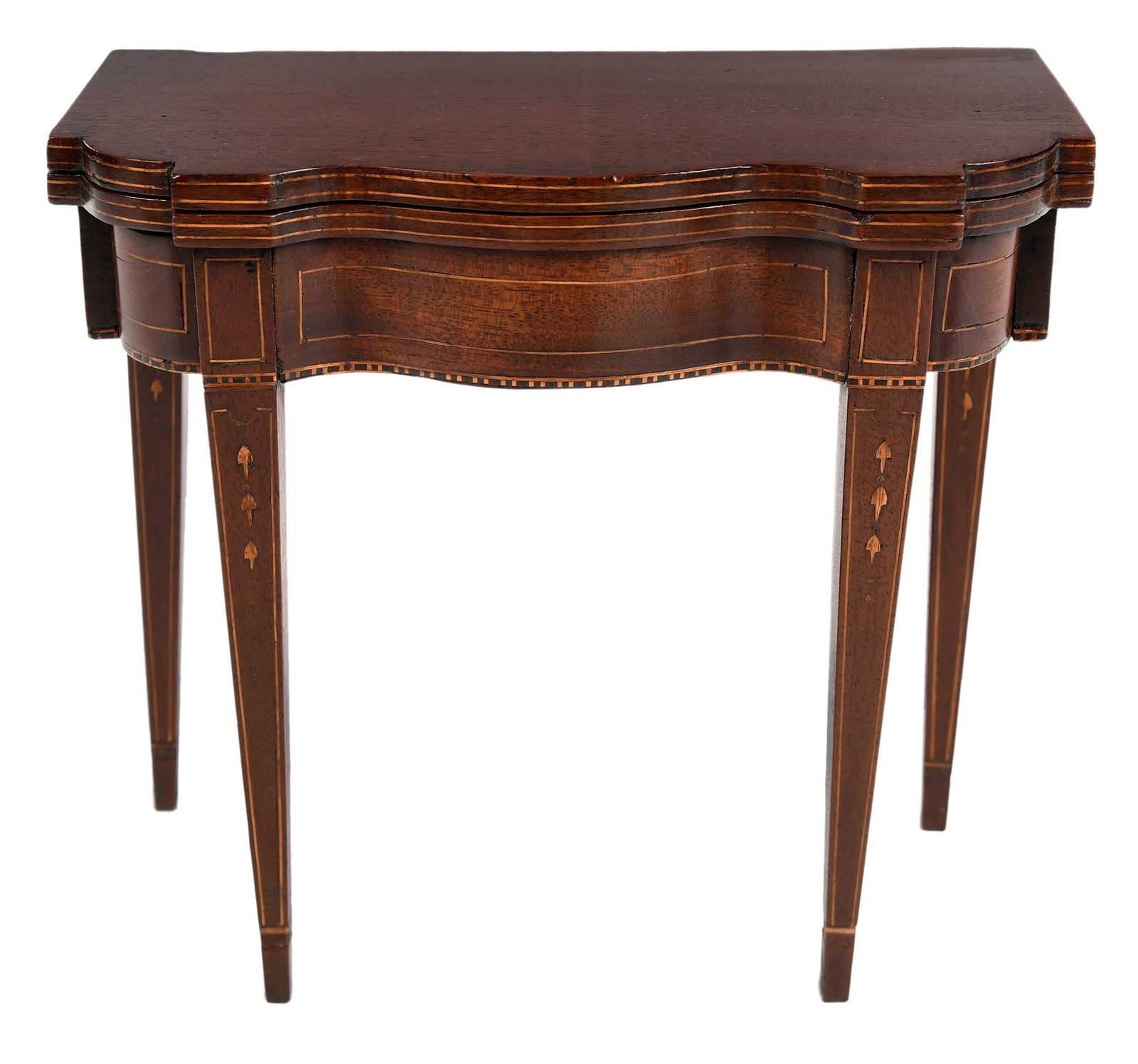 Miniature American Federal Inlaid Mahogany Card Table Auction