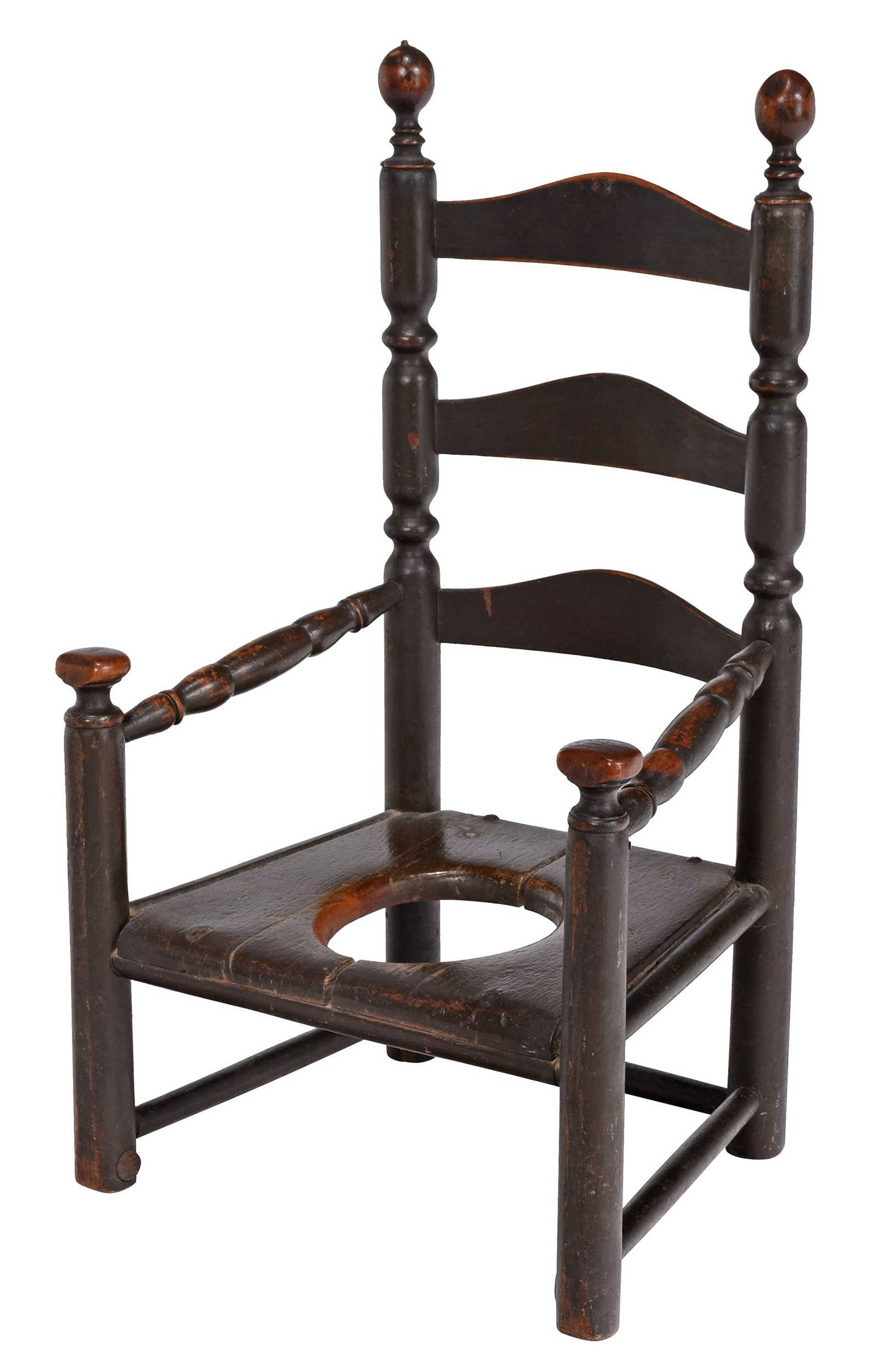 William And Mary Paint Decorated Child Size Open Arm Potty Seat Auction