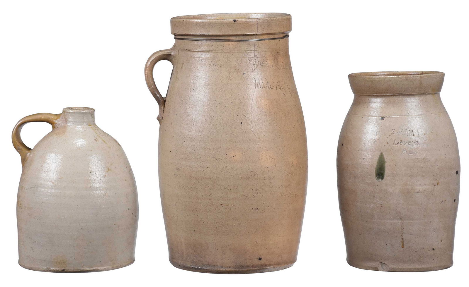 Three Pieces Of Alabama Ham Family Pottery Auction