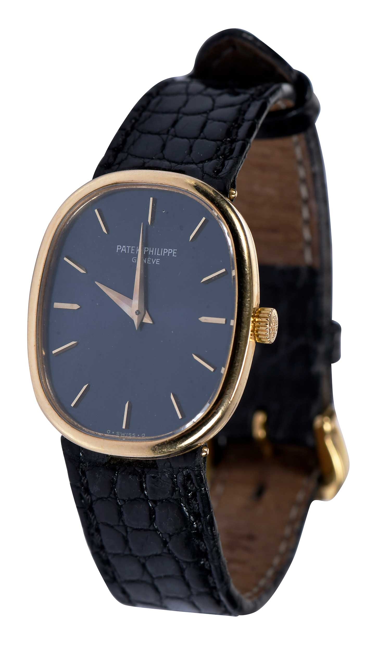 18kt. Patek Philippe Ellipse Watch With Leather Band Auction