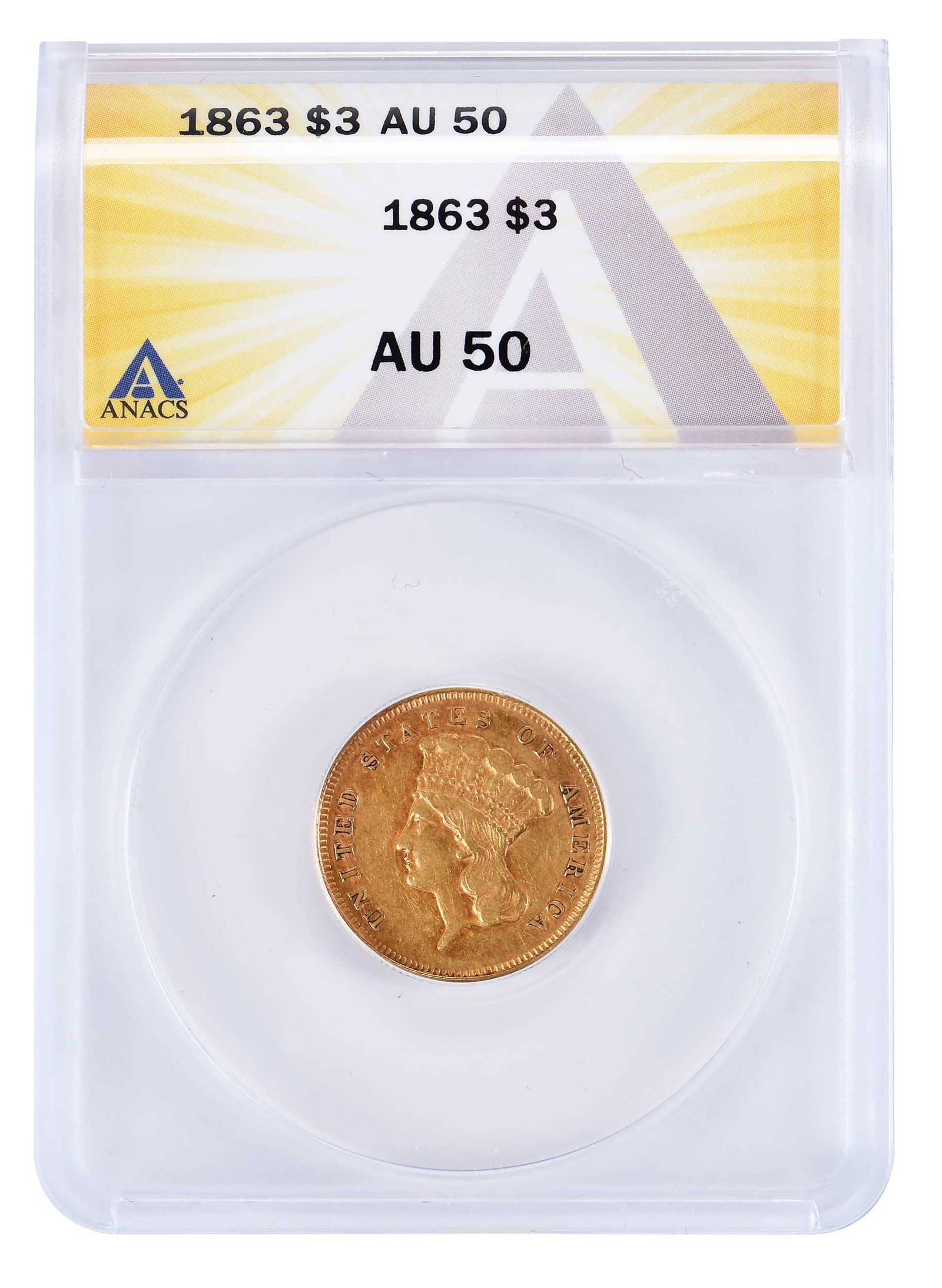 1863 $3 Gold Coin Auction