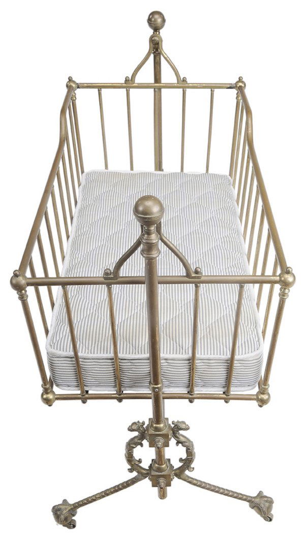 1028: Late Victorian Brass Crib