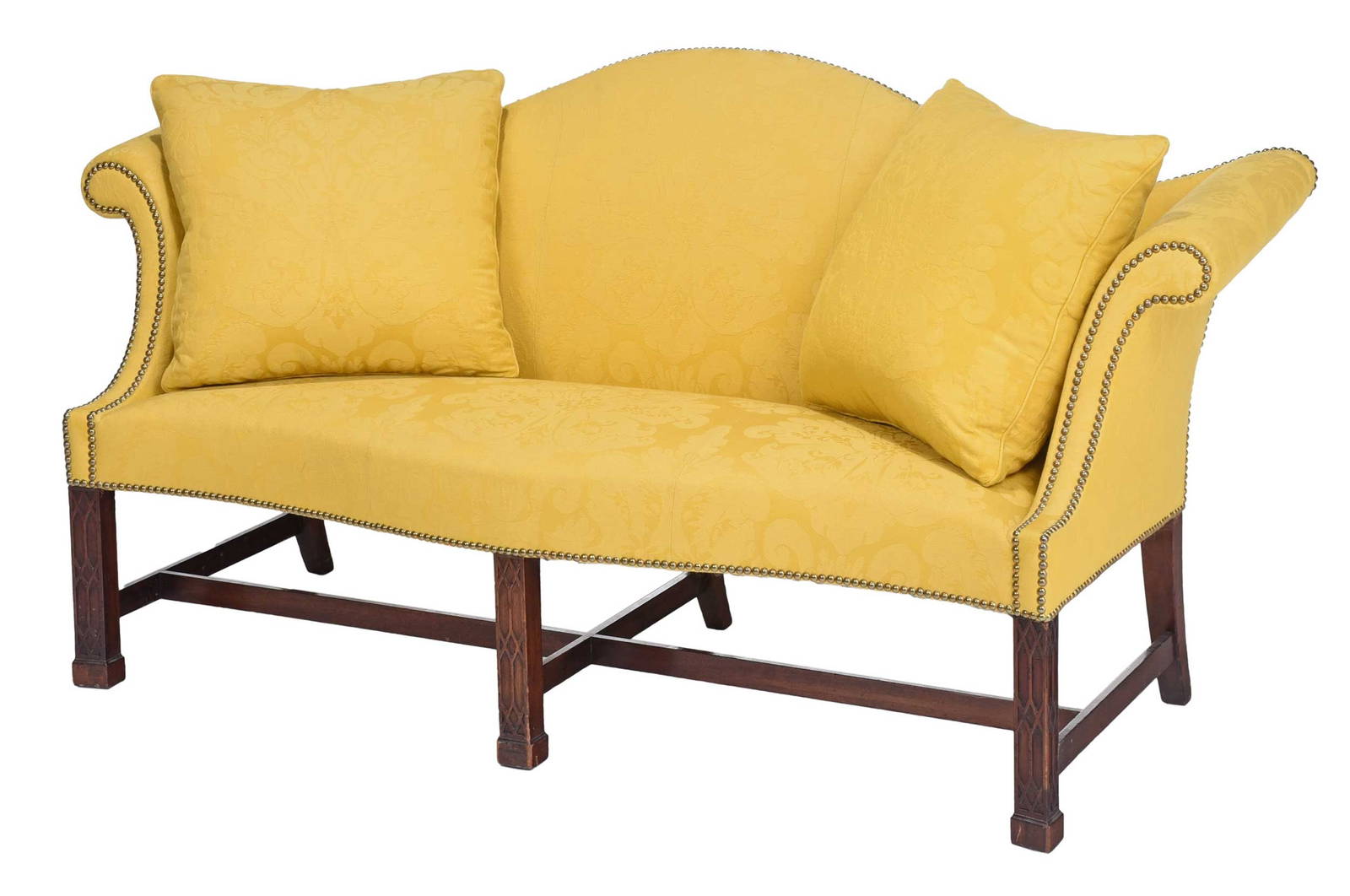 Fine George Iii Mahogany Blind Fretwork Camelback Settee Auction