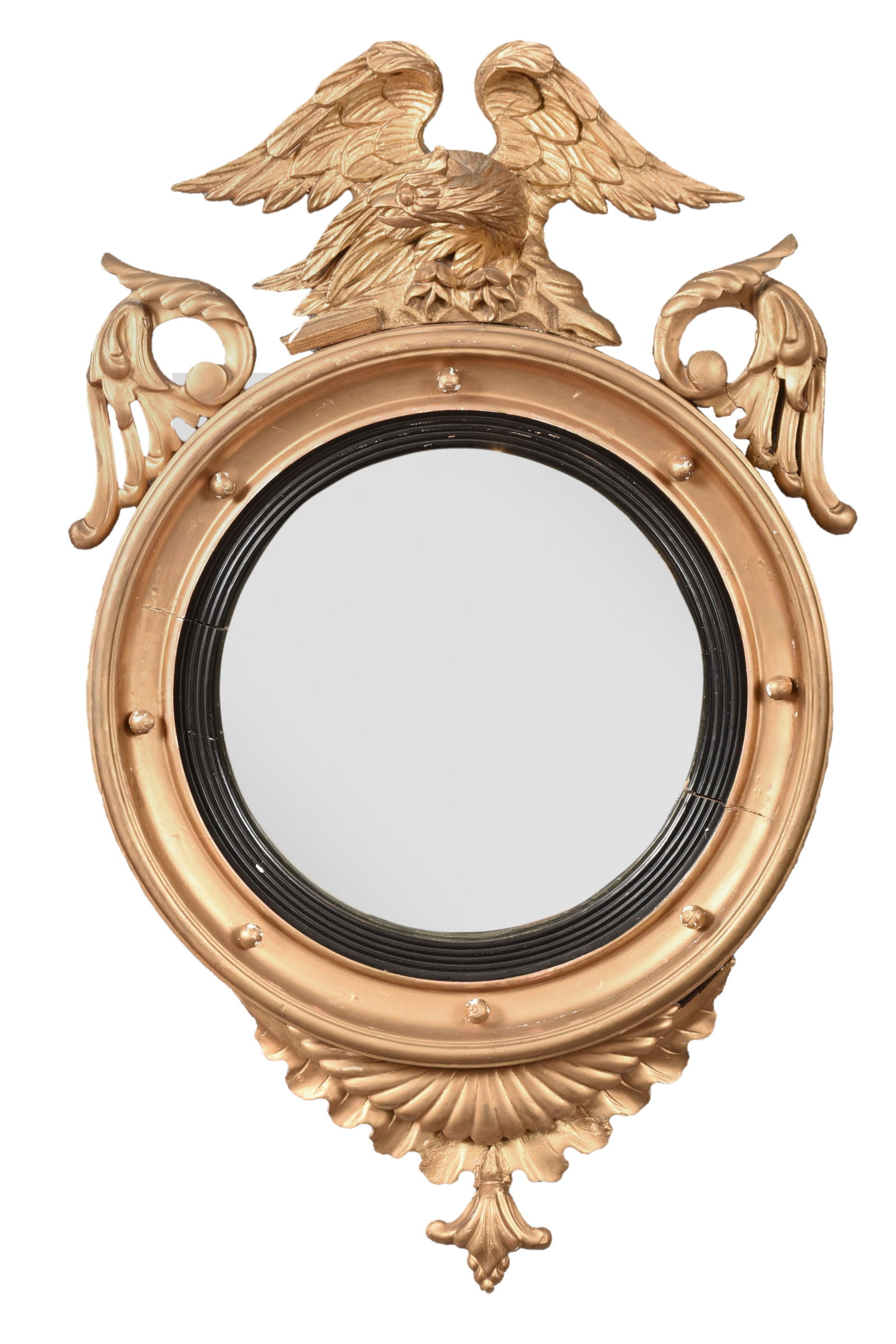 American Federal Style Bullseye Mirror With Eagle Auction