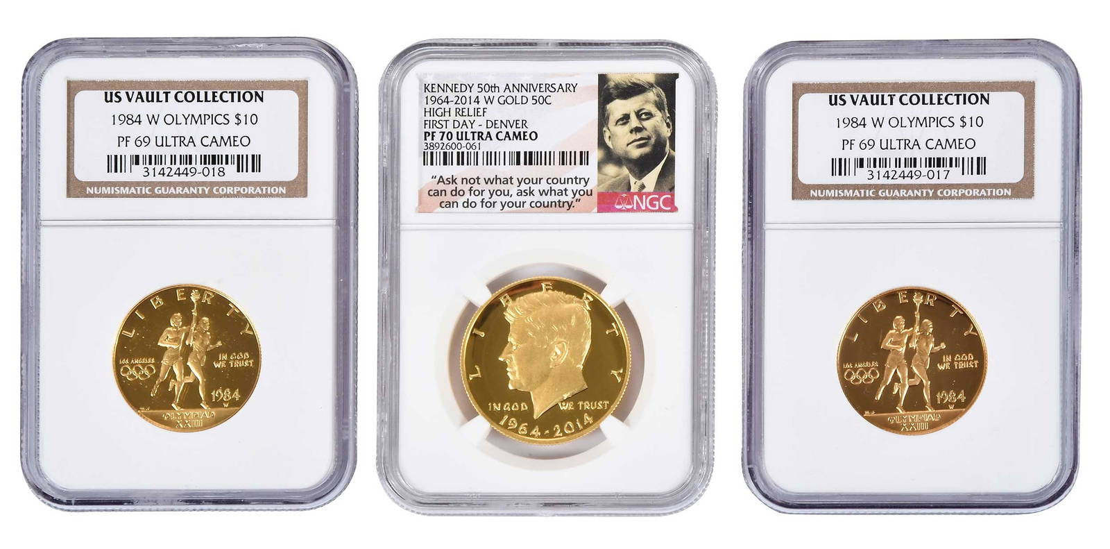 Group Of Three U.s. Commemorative Gold Coins Auction