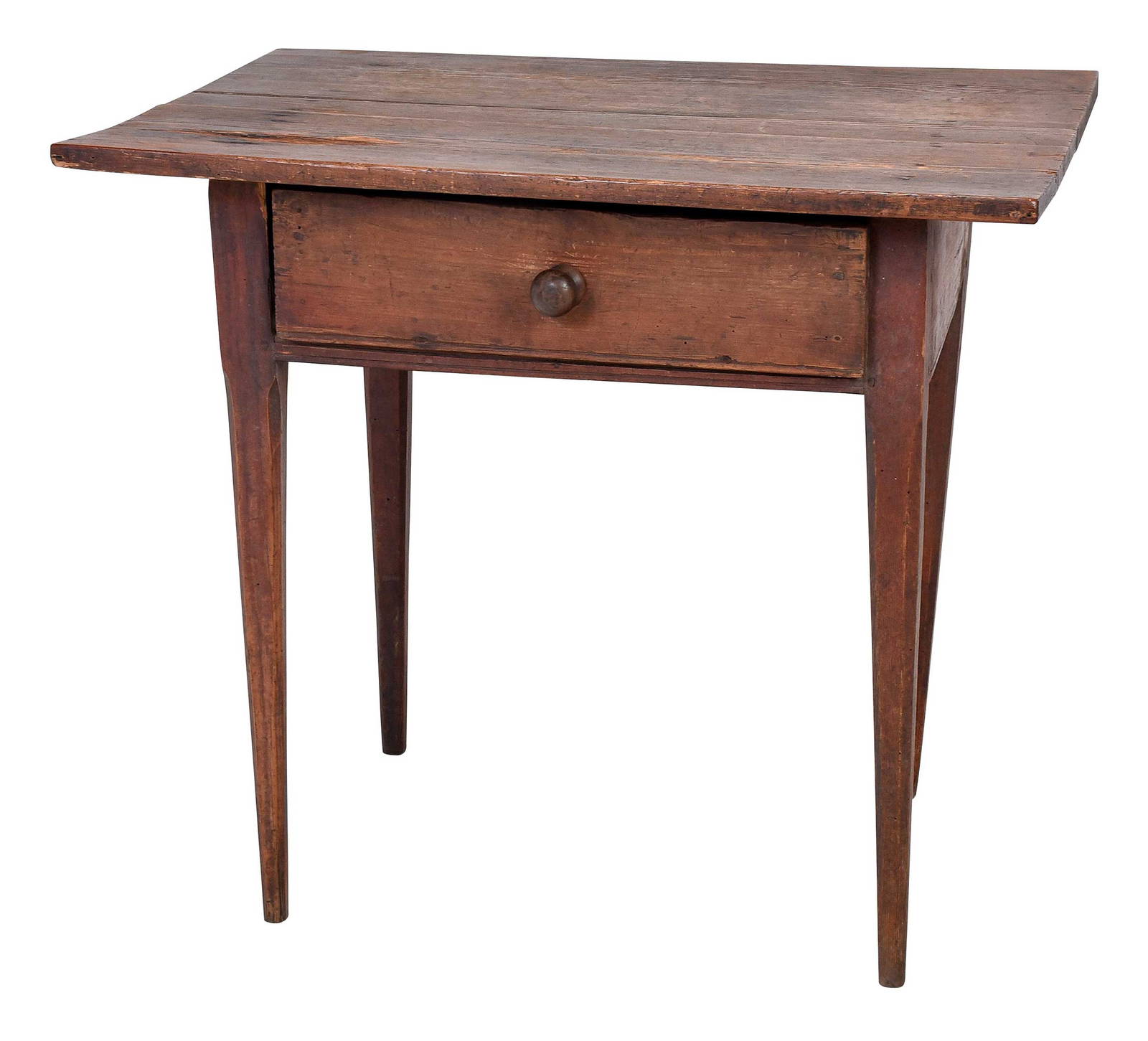 Southern Yellow Pine One-drawer Table In Old Surface Auction