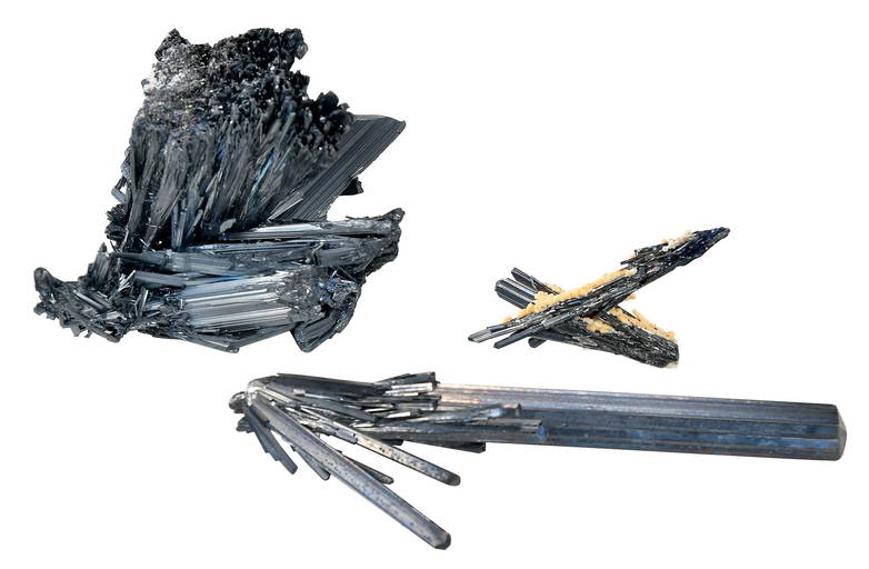 Three Stibnite Specimens