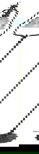 Bronze Floor Lamp With Vandermark Merritt Art Glass Shade