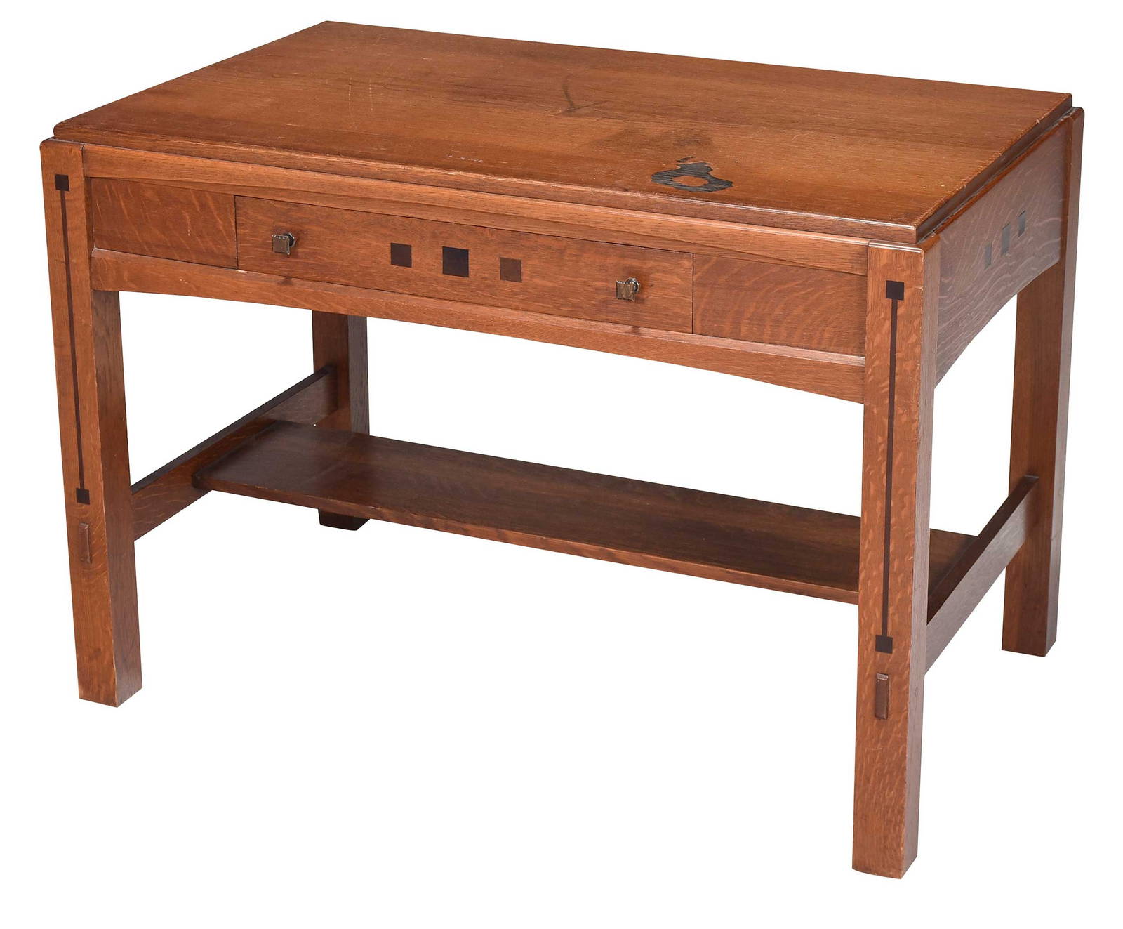 Limbert Library Table With Ebonized Oak Inlays Auction