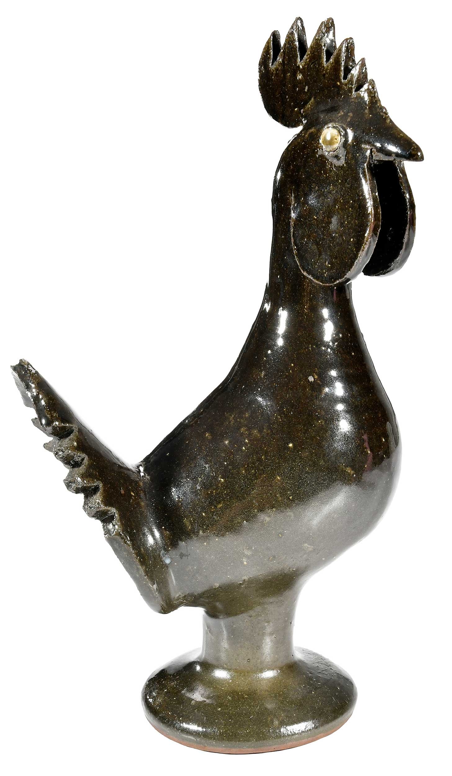 Edwin "nub" Meaders Stoneware Rooster Auction