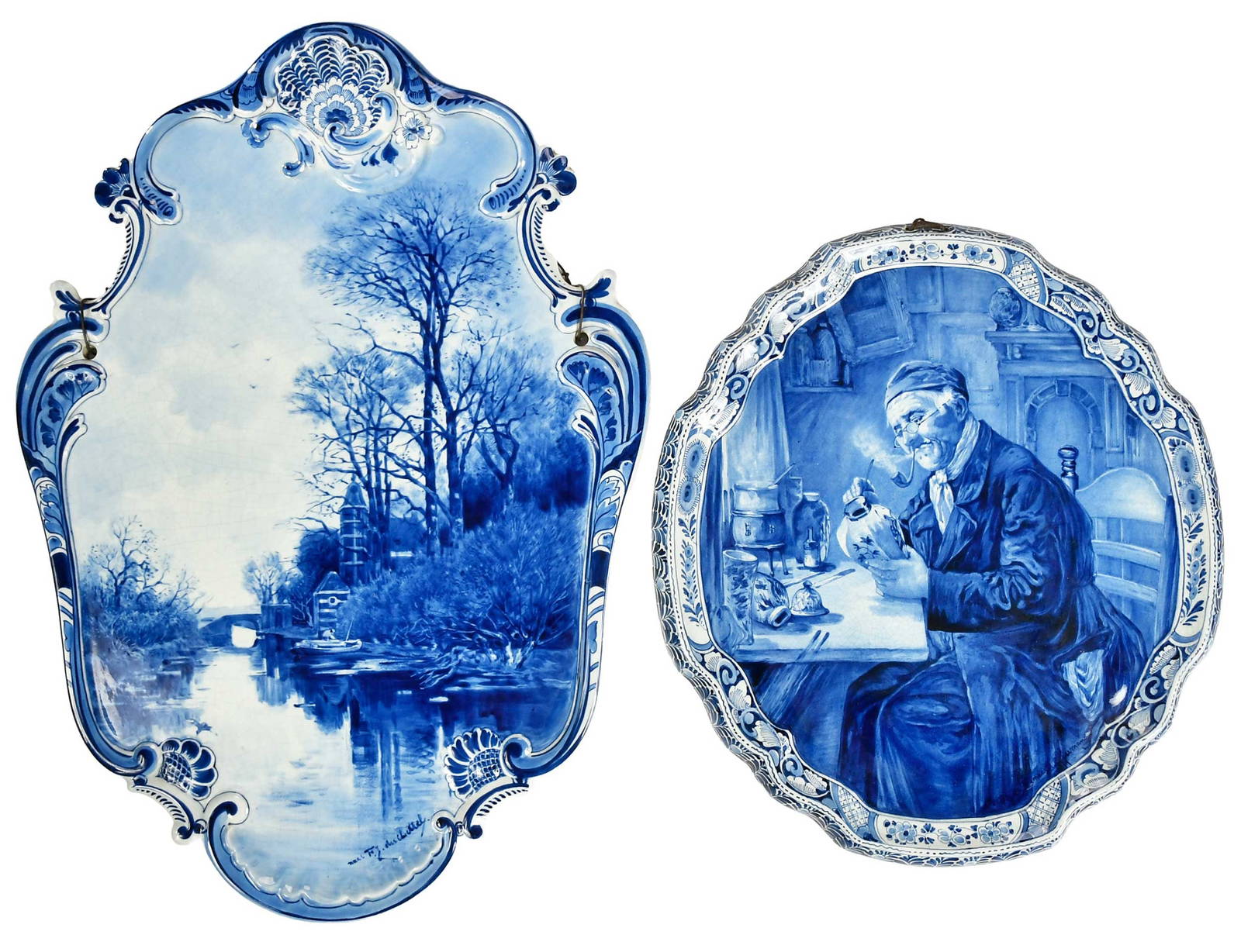 Two Dutch Delft Wall Plaques Auction