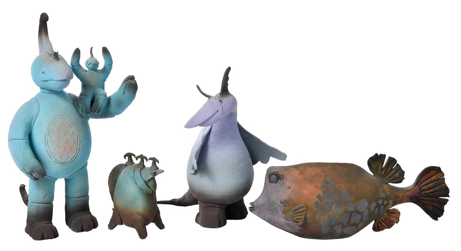 Four Debra Trager Ceramic Animals Auction