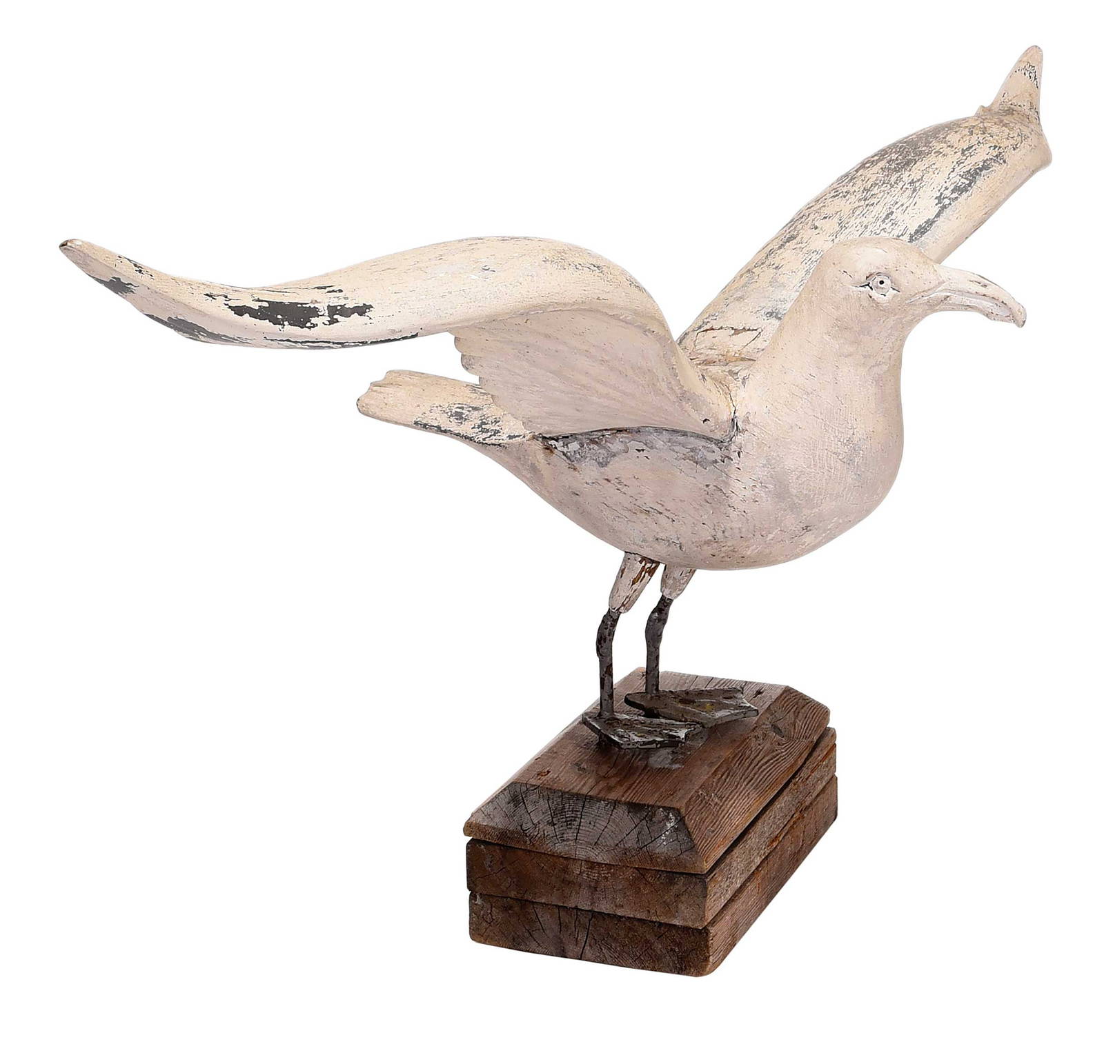 American Carved And Paint Decorated Herring Gull Ex. Stephen Score Auction