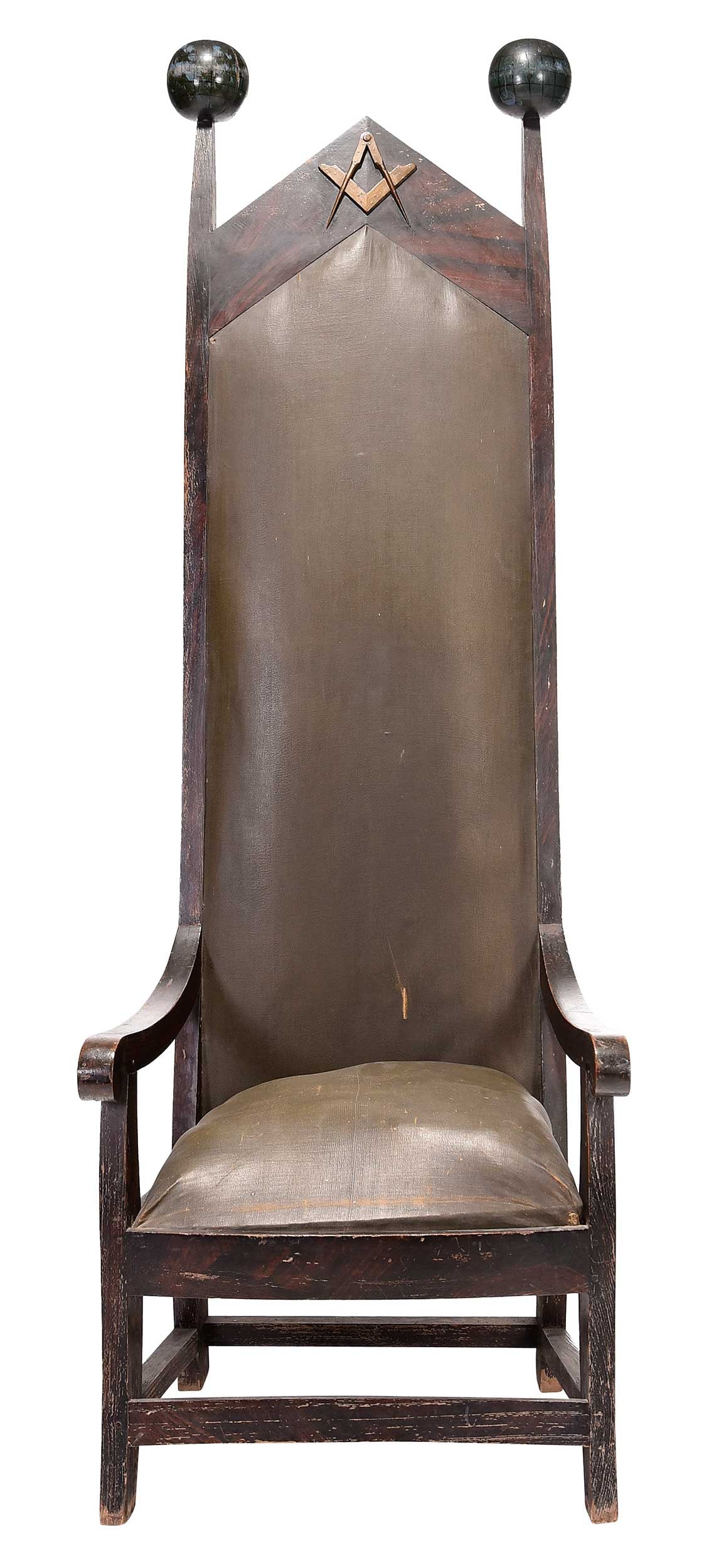 Monumental Kentucky Masonic High Back Chair Auction