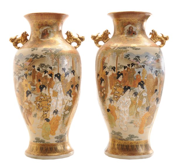 Pair Royal Satsuma Vases