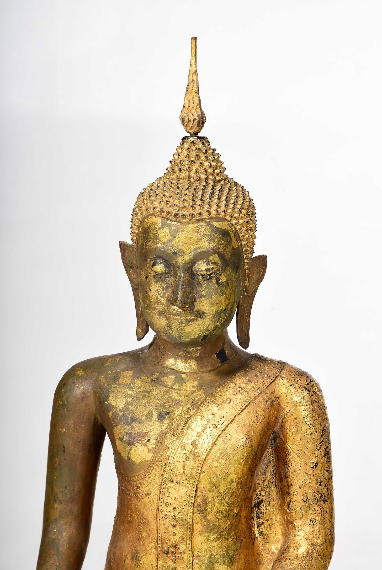 Large Thai Gilt Bronze Seated Buddha Figure Auction