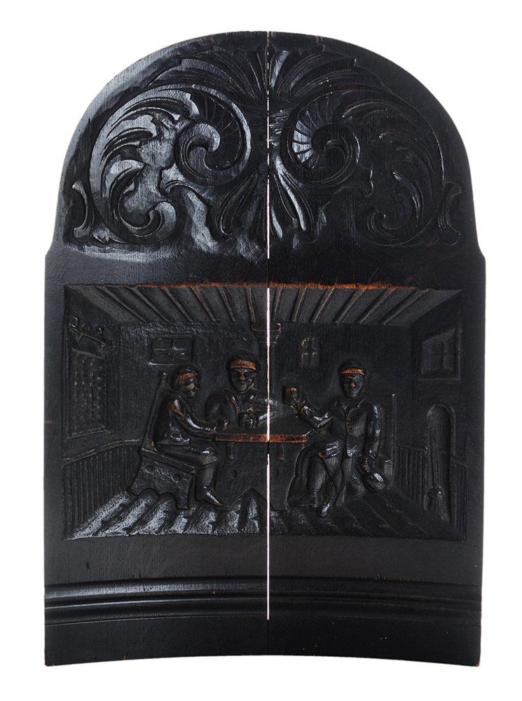 Deeply Carved Oak Concave Door