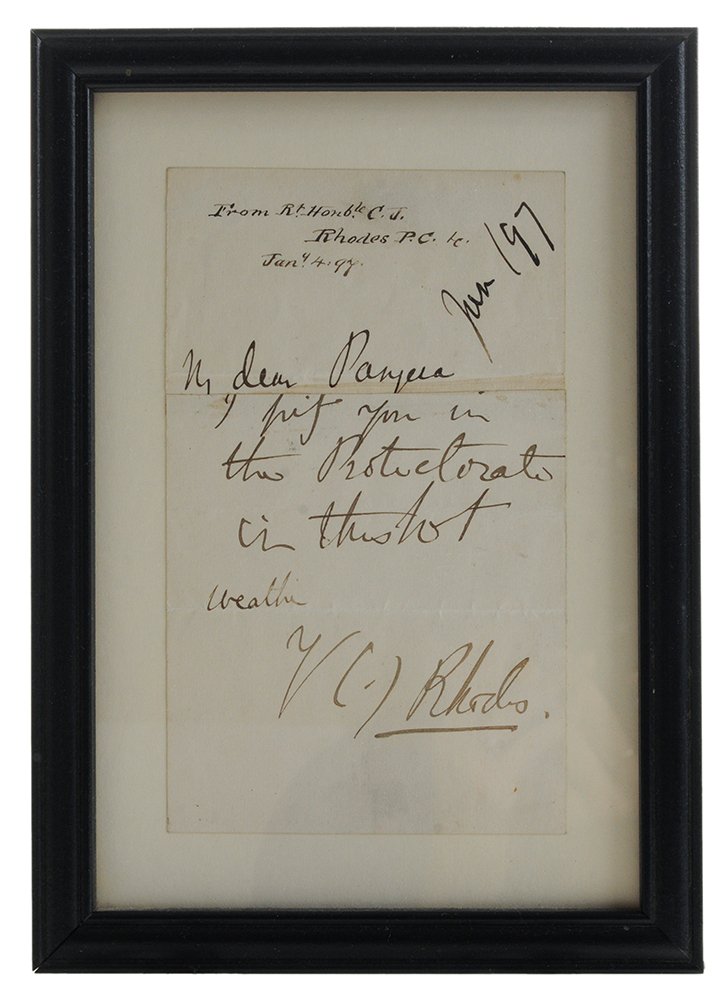 Cecil John Rhodes Autograph