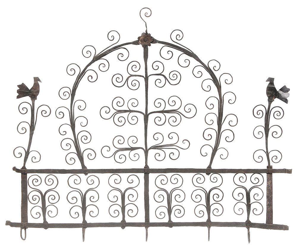 Hand-Crafted Wrought Iron Utensil Rack