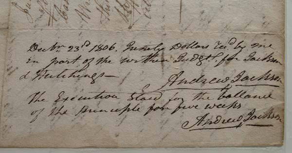 Andrew Jackson Signed Manuscript,