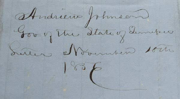 Andrew Johnson Autograph Letter