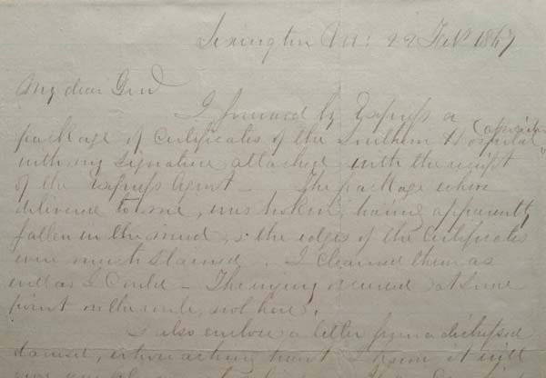 Robert E. Lee Autograph Letter