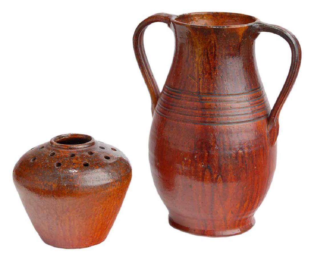 Two Pieces of Log Cabin Pottery