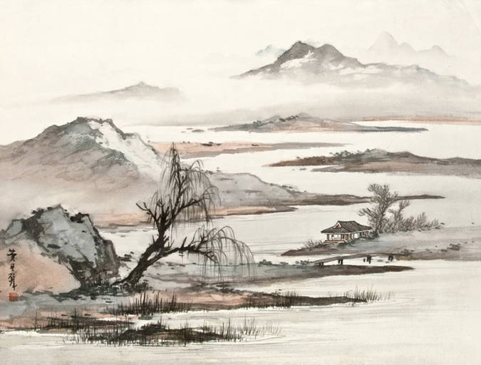 Huang Junbi, Willow Pond In Spring