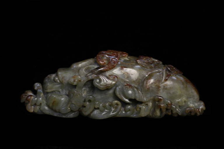 Chinese Jade Carved Beast W Russet
