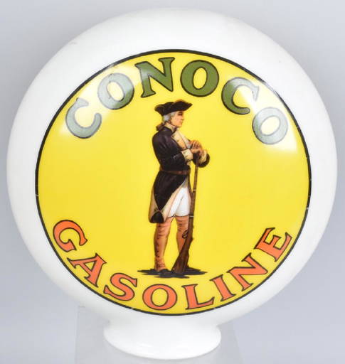 Conoco Gasoline Milk Glass Gas Globe