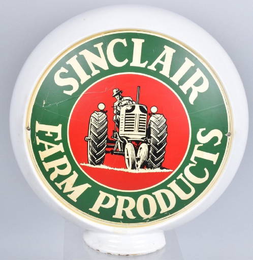 Sinclair Farm Products Milk Glass Gas Globe