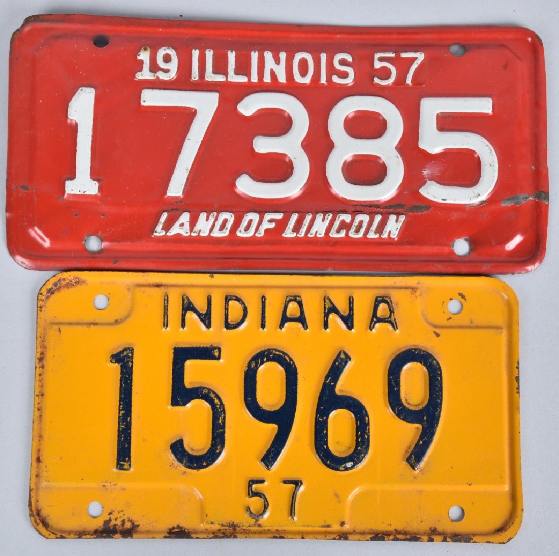 1957 Indiana & Illinois Motorcycle License Plates