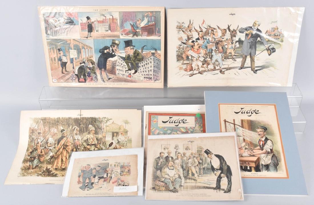 7 Judge Political Cartoons, Vintage