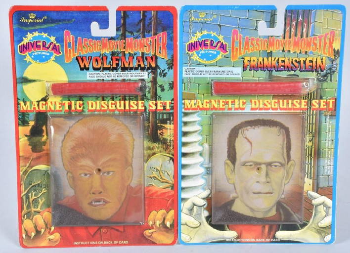 Frankenstein & Wolfman Magnetic Disguise Sets Mocs