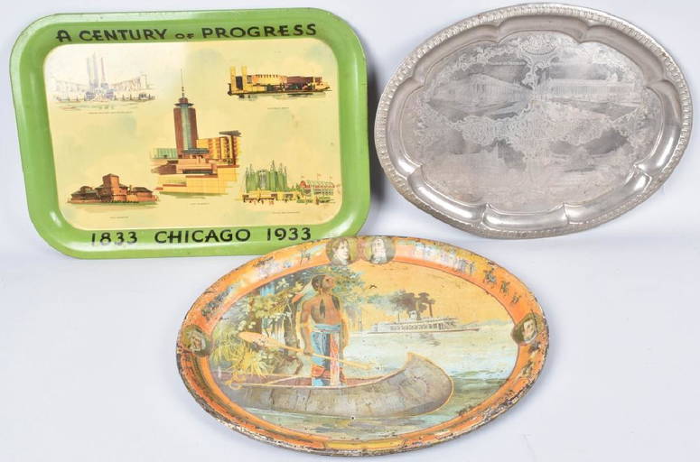2 1903 & 1933 Worlds Fair Serving Trays
