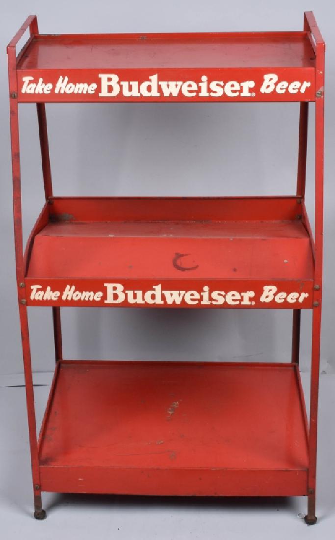 BUDWEISER METAL STORE DISPLAY RACK
