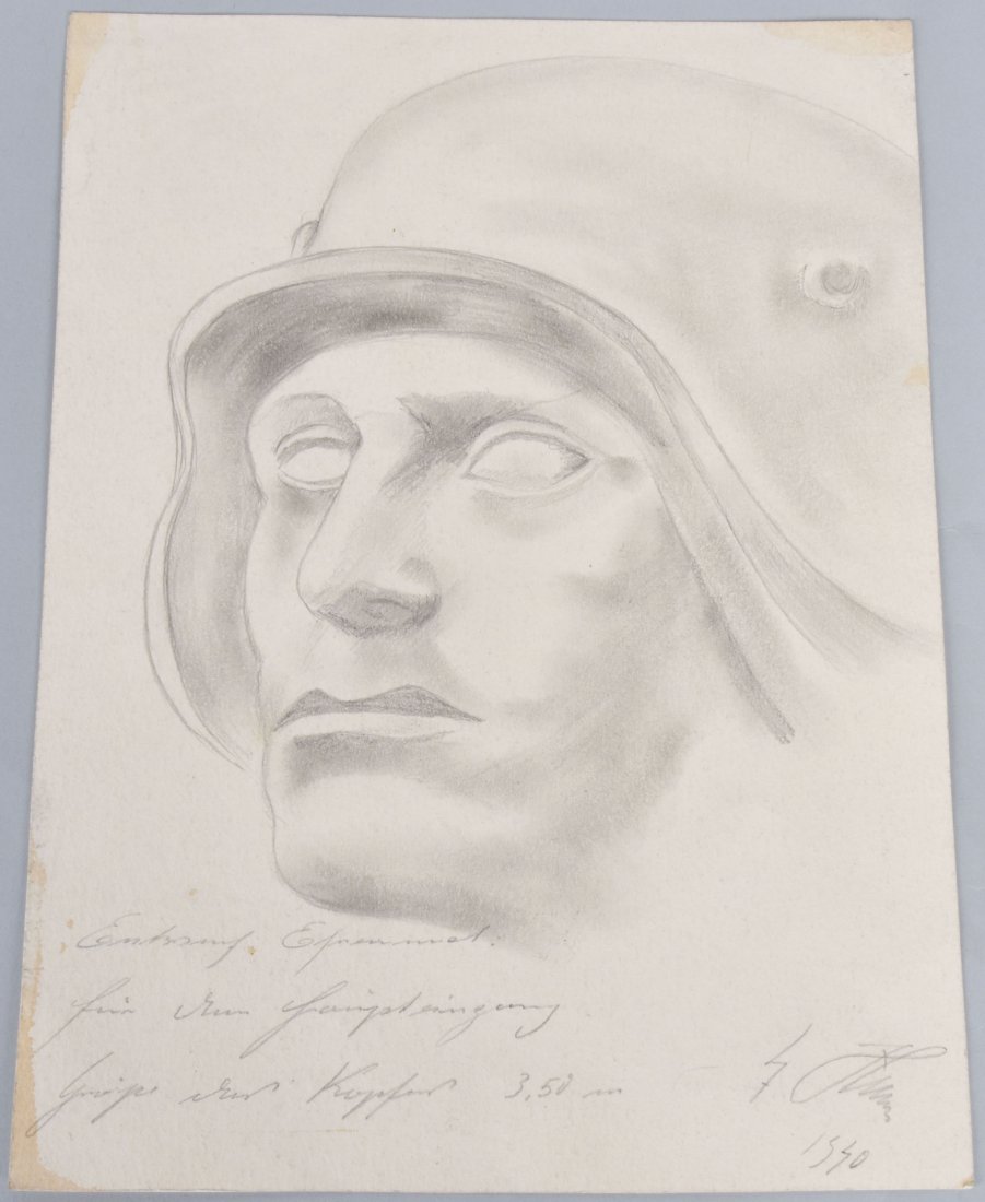 ADOLF HITLER PENCIL SKETCH OF SOLDIER