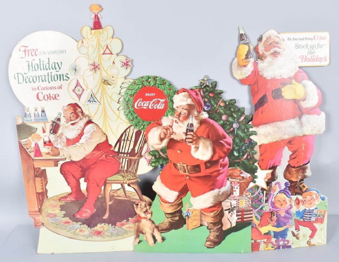 3- COCA-COLA DIECUT SANTA CLAUS DISPLAYS
