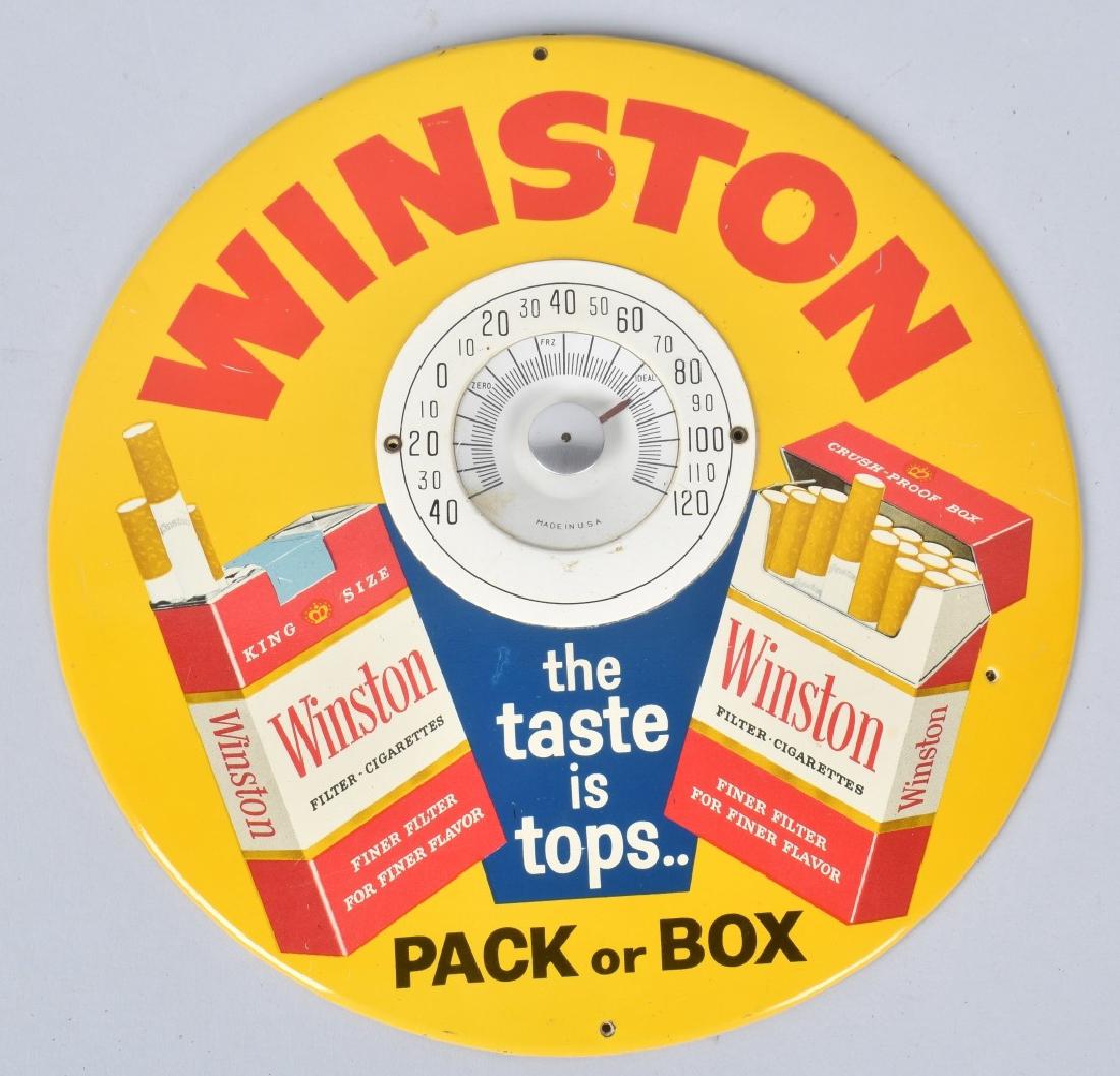 Vintage Winston Cigarette Tin Thermometer