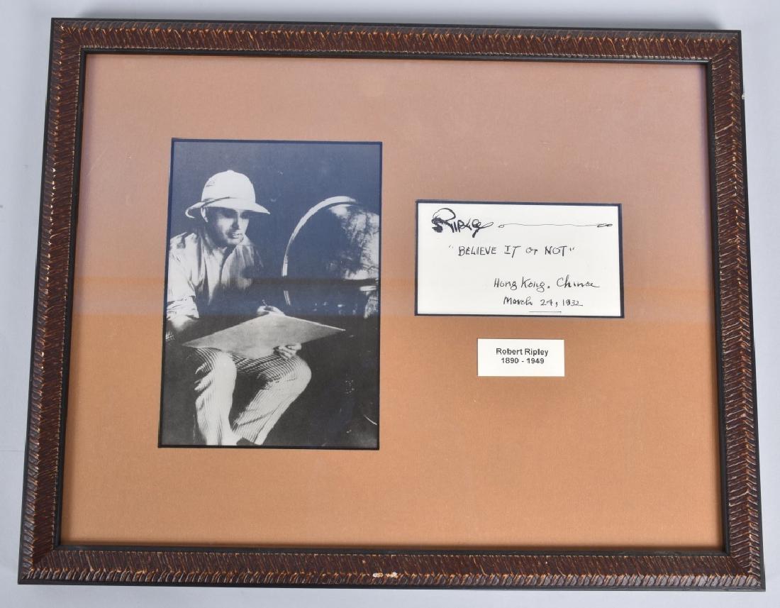 ROBERT RIPLEY "BELIVE IT OR NOT" AUTOGRAPH