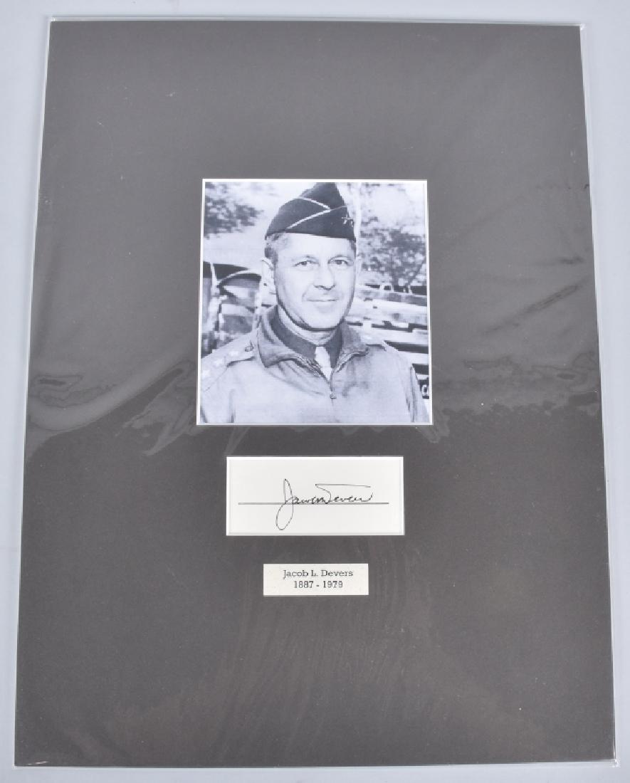 WW2 GENERAL JACOB L. DEVERS, AUTOGRAPH