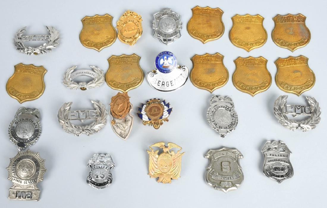 LOT OF VINTAGE POLICE BADGES & MORE
